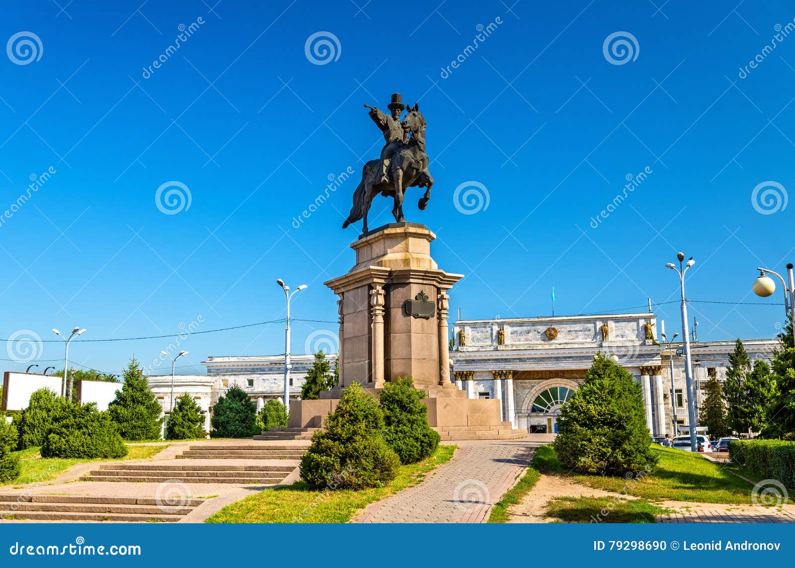 Statue of Ablai Khan in Almaty - Kazakhstan Stock Photo - Image of ...