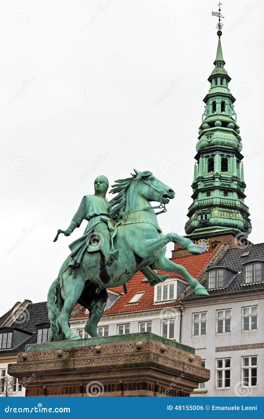 Statue of Absalon on Hojbro Square in Copenhagen, Denmark. Stock Photo ...