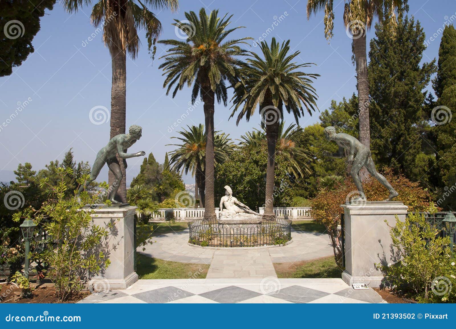 Statue of Achilles in Achillion Stock Photo - Image of greece, museum ...