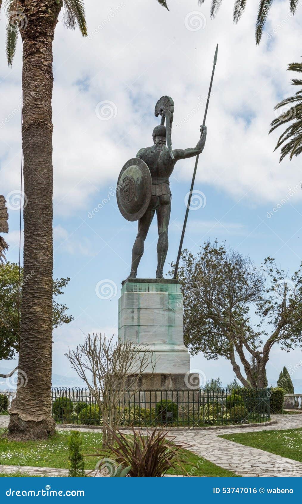 Statue of Achilles stock photo. Image of monument, achillion - 53747016