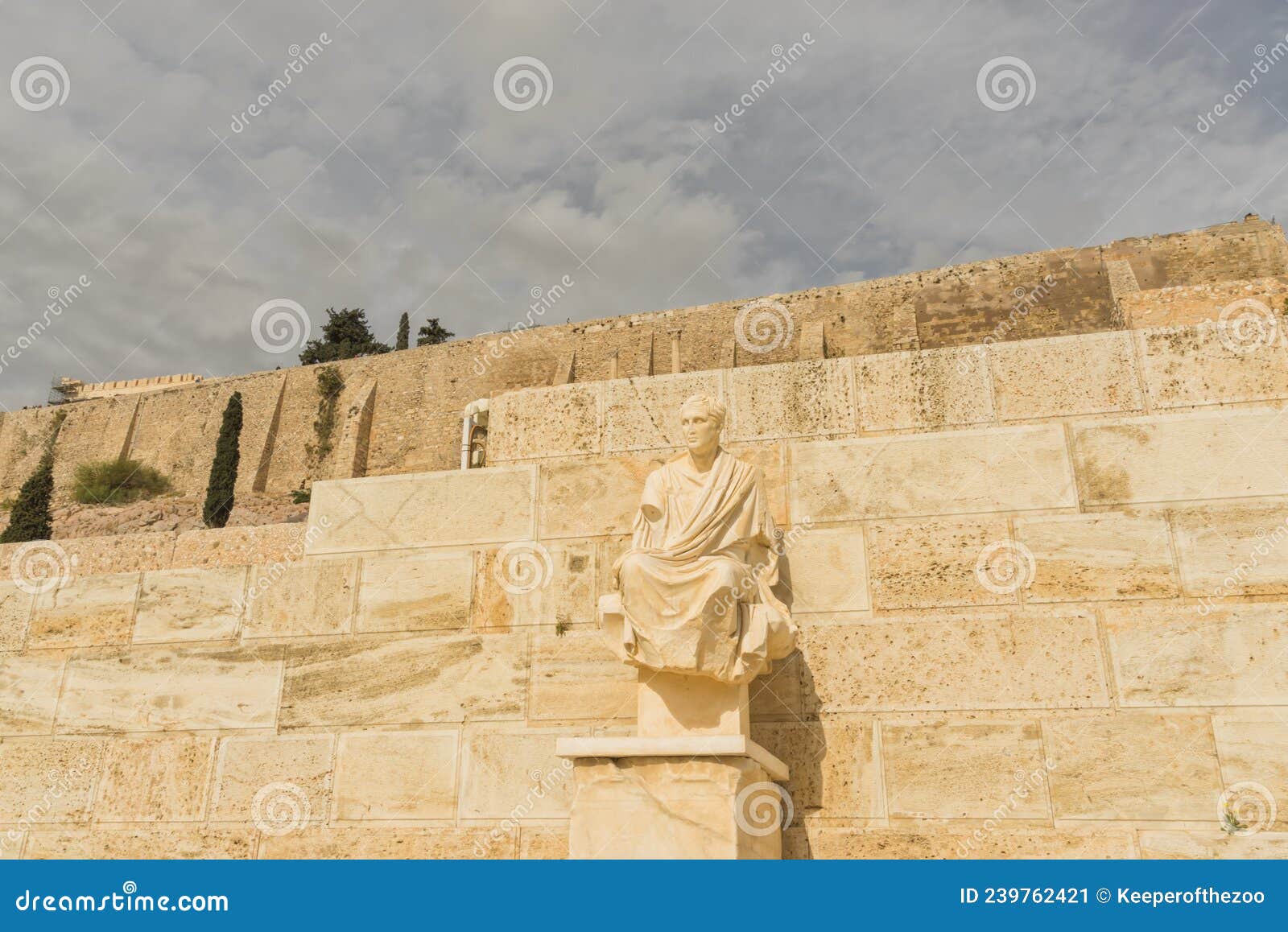 Statue at the Acropolis stock image. Image of greece - 239762421