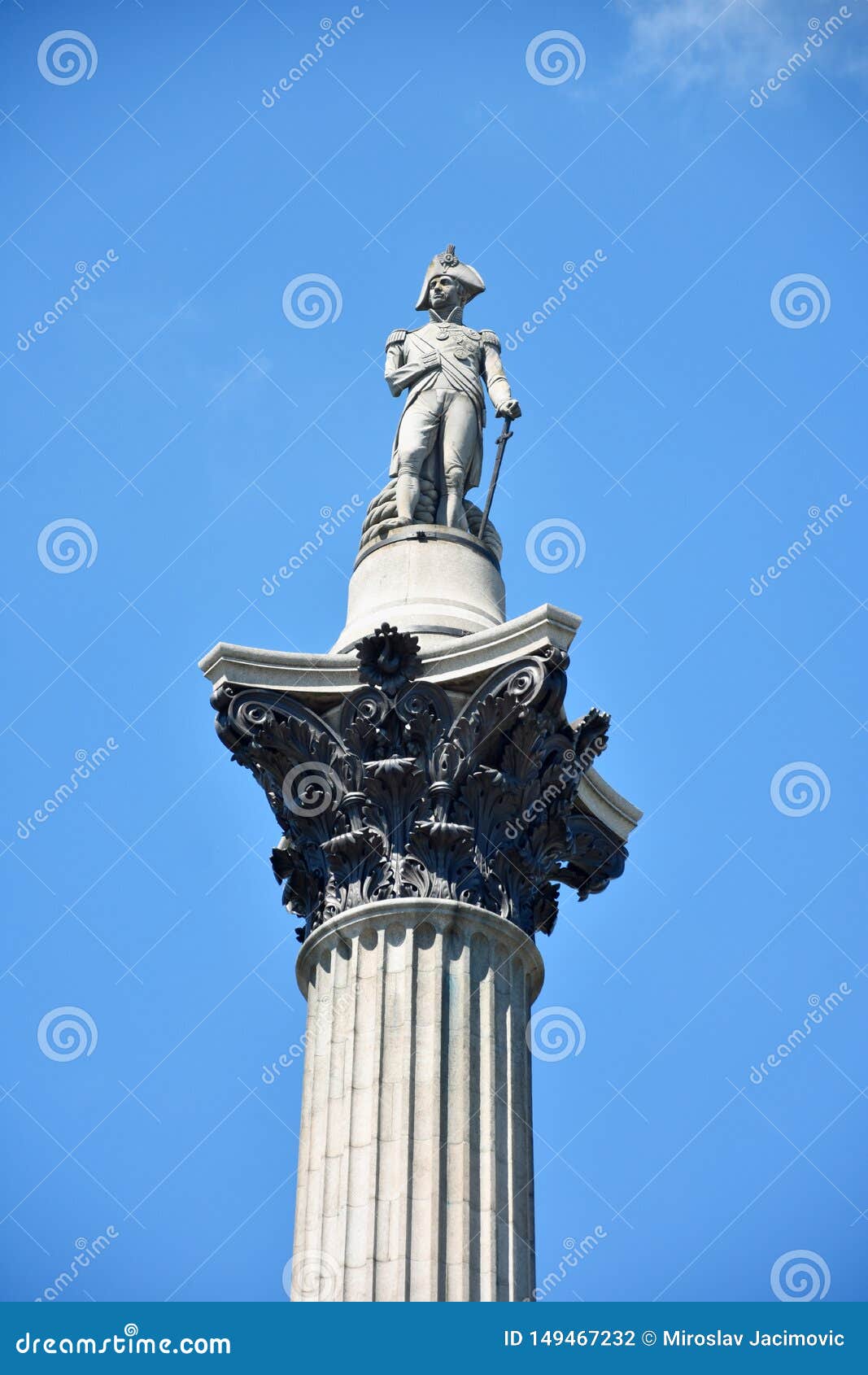 The Statue of Admiral Nelson that Sits Ontop of Nelson`s Column in ...