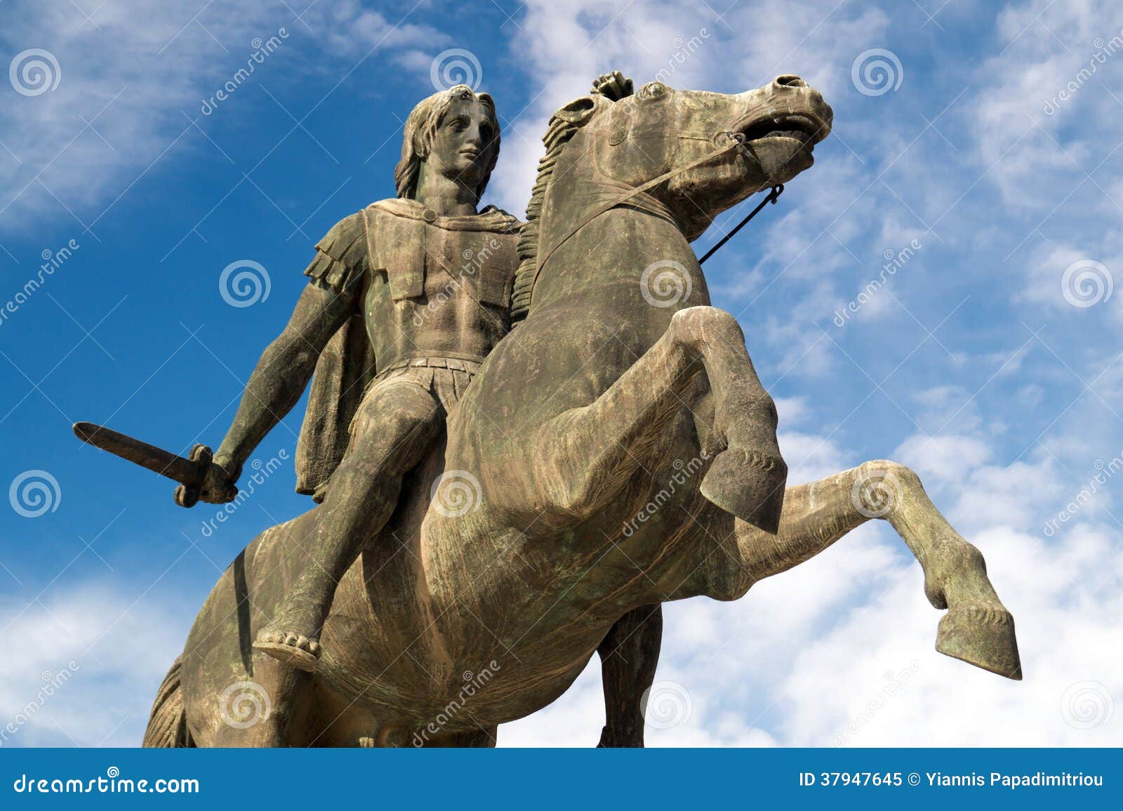 Alexander The Great On Horseback Greek King Statue