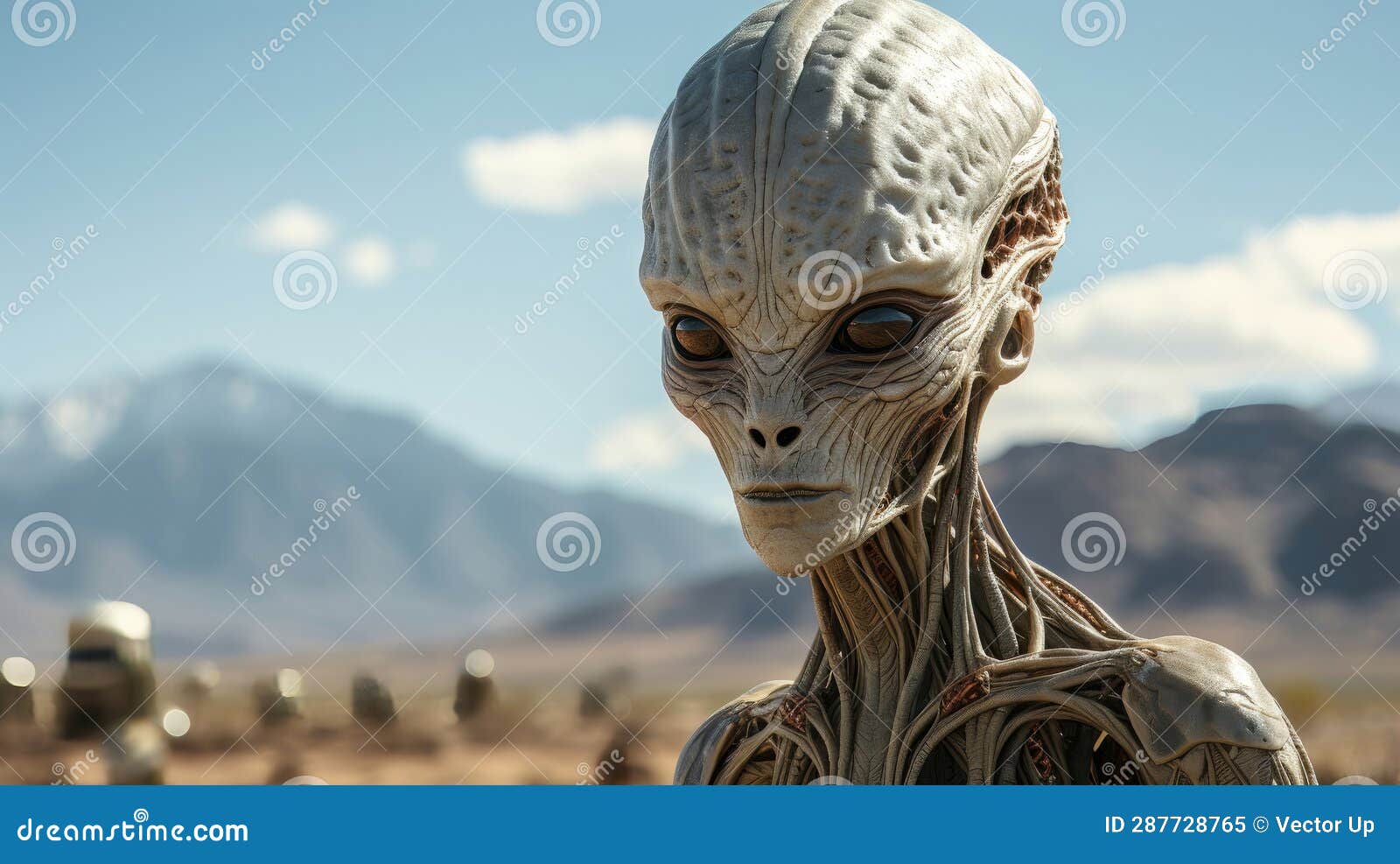 A Statue of an Alien in the Desert. Generative AI. Stock Illustration ...