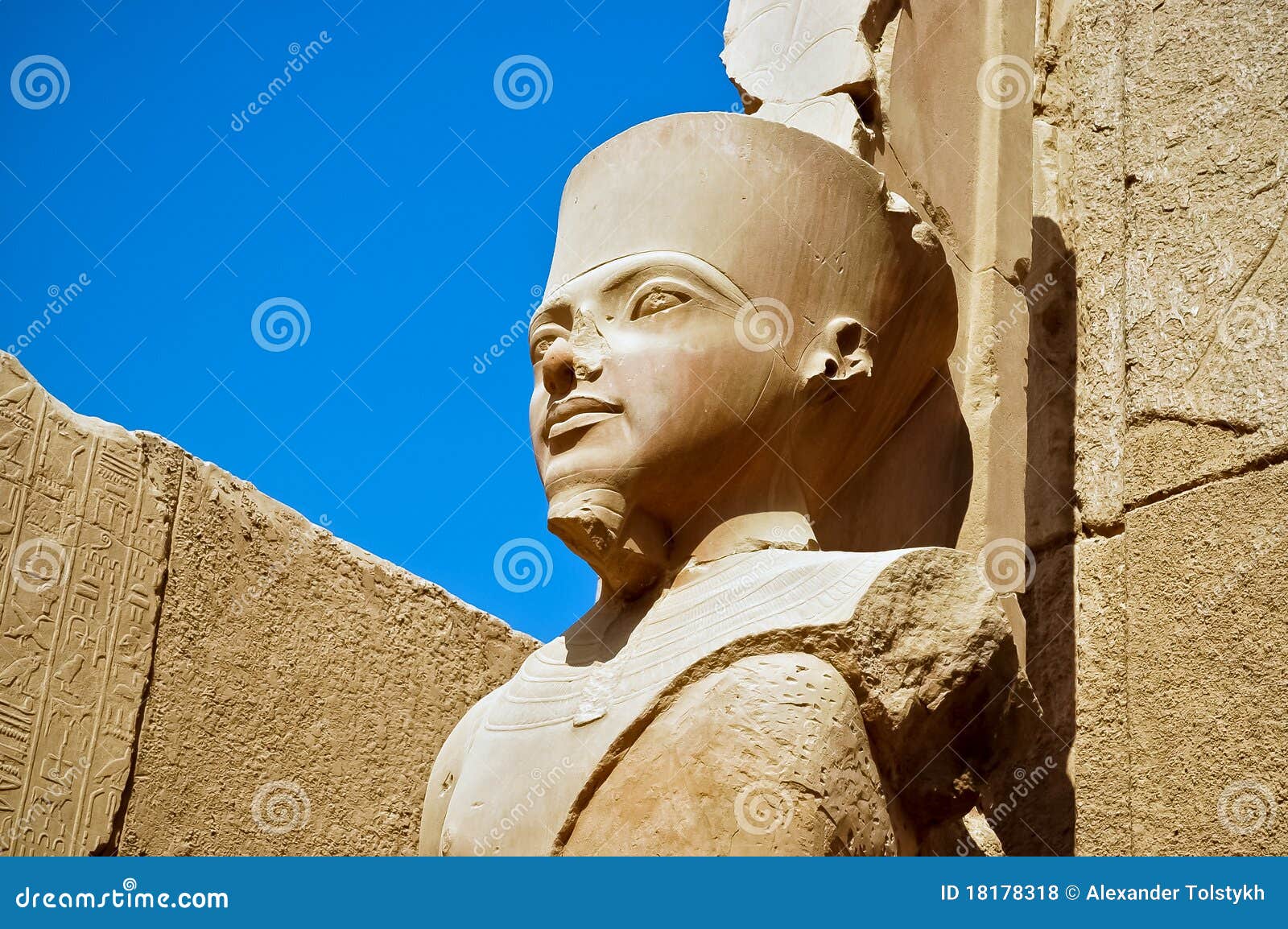 The Statue of Amun Re in Luxor Stock Photo - Image of karnak, bust ...