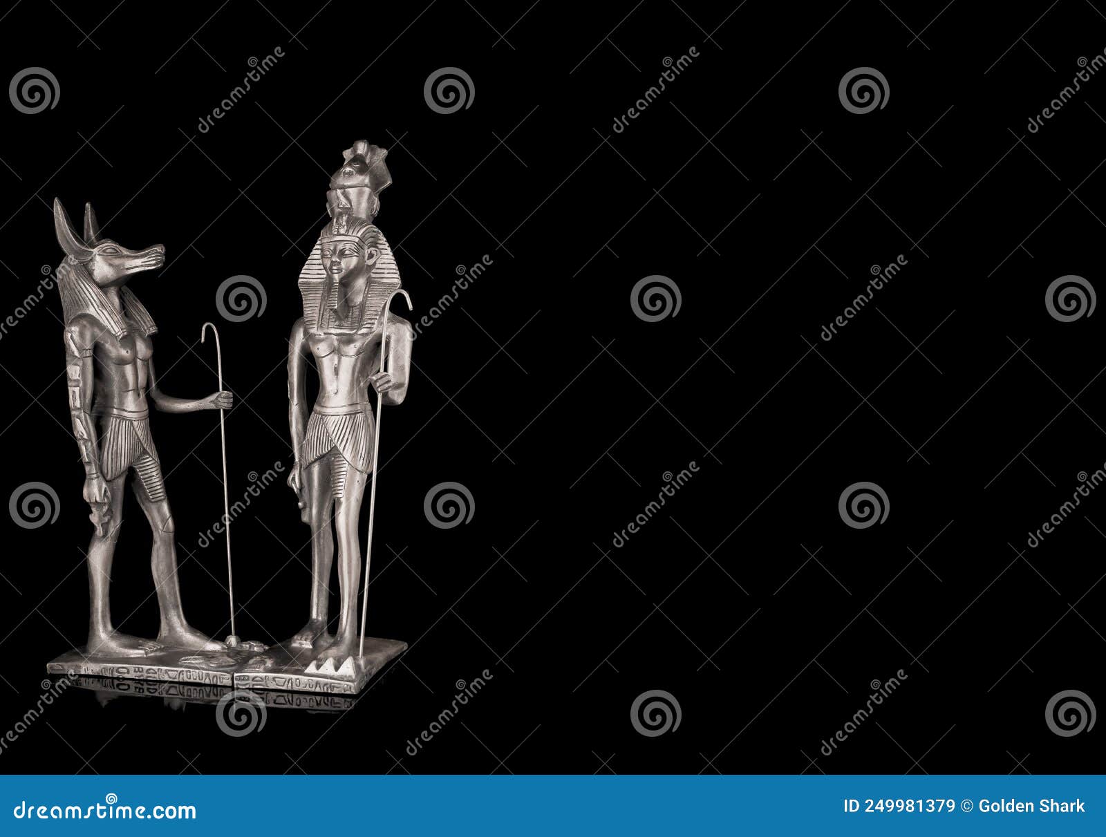 Statue of Ancient Egyptian God Anubis in Black Stock Image - Image of ...
