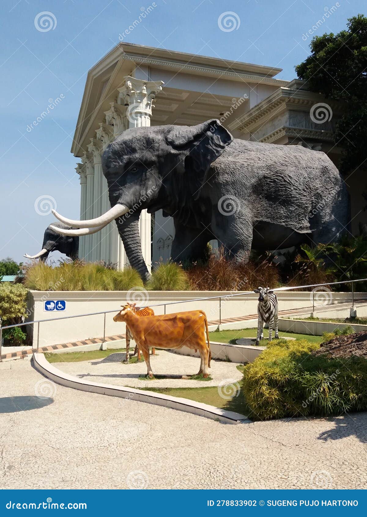 STATUE OF ANCIENT ELEPHANT, COW AND ZEBRA Stock Photo | CartoonDealer ...