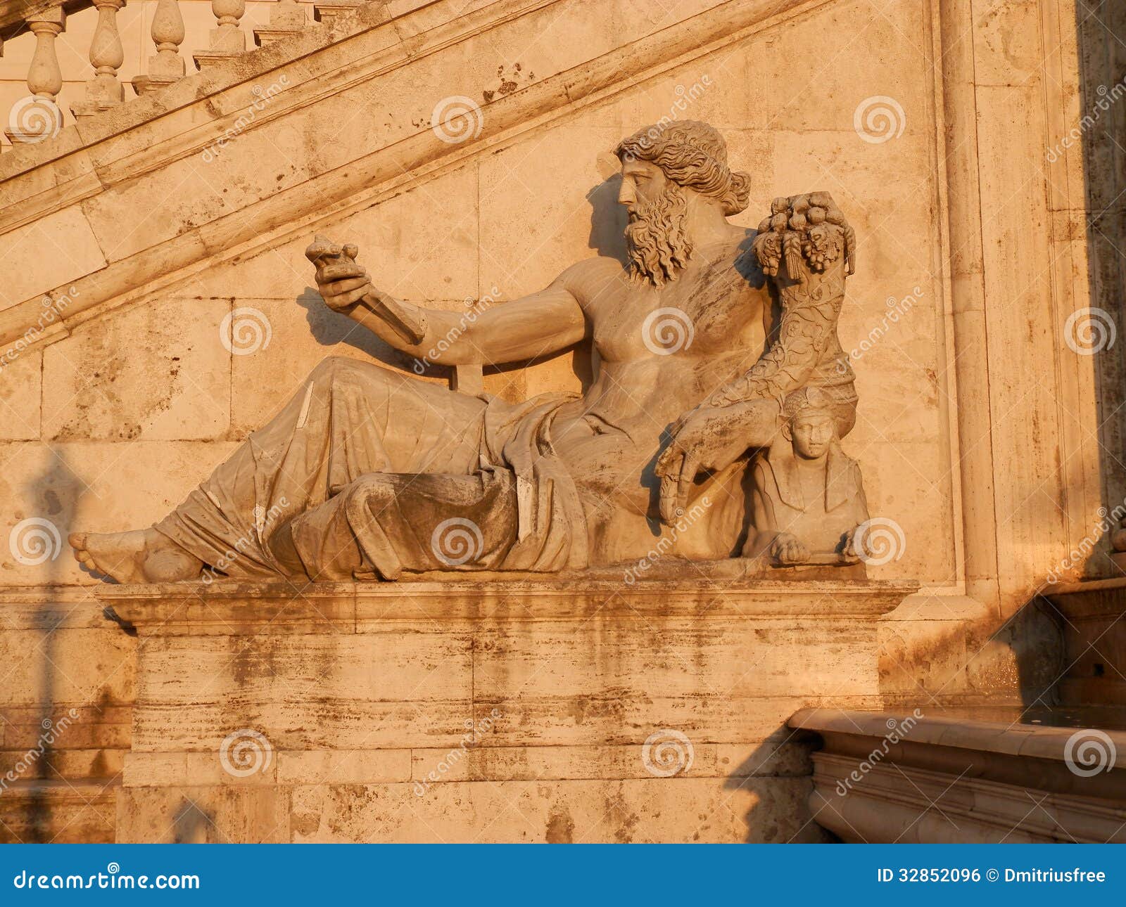 Statue of an Ancient God on the Capitoline Hill in Rome Stock Photo ...