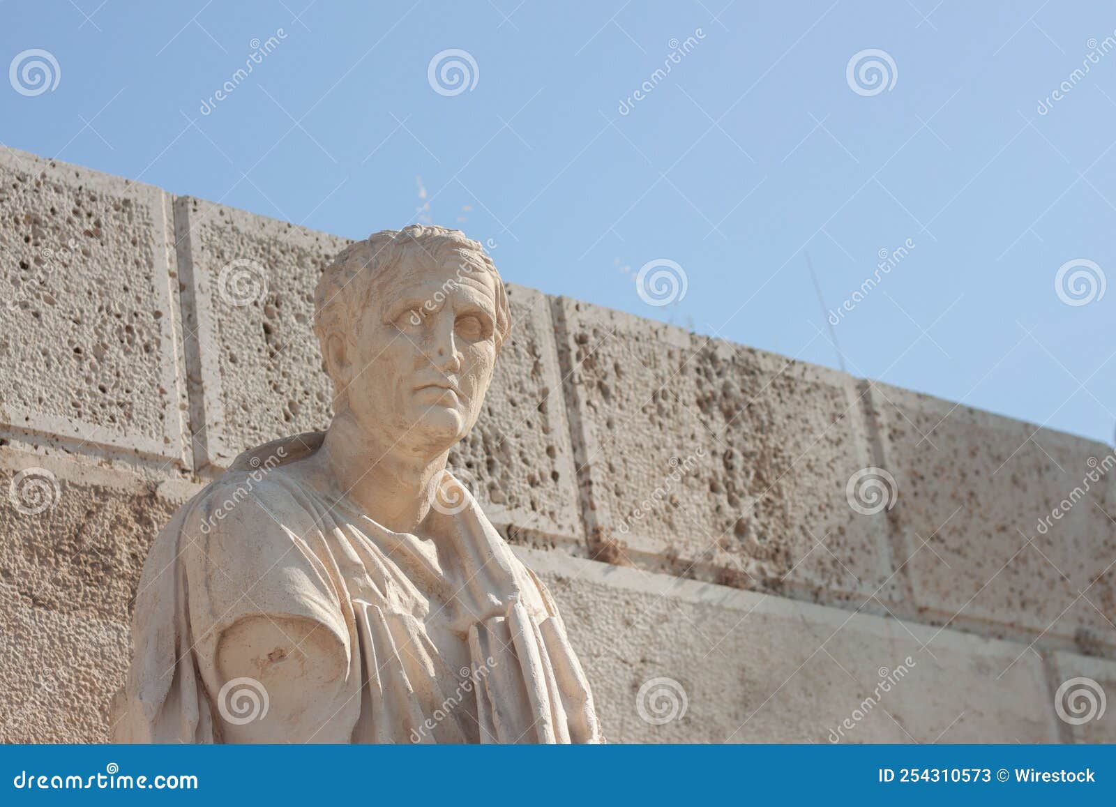 Statue of Ancient Greek Poet Menander Near Acropolis Stock Image ...