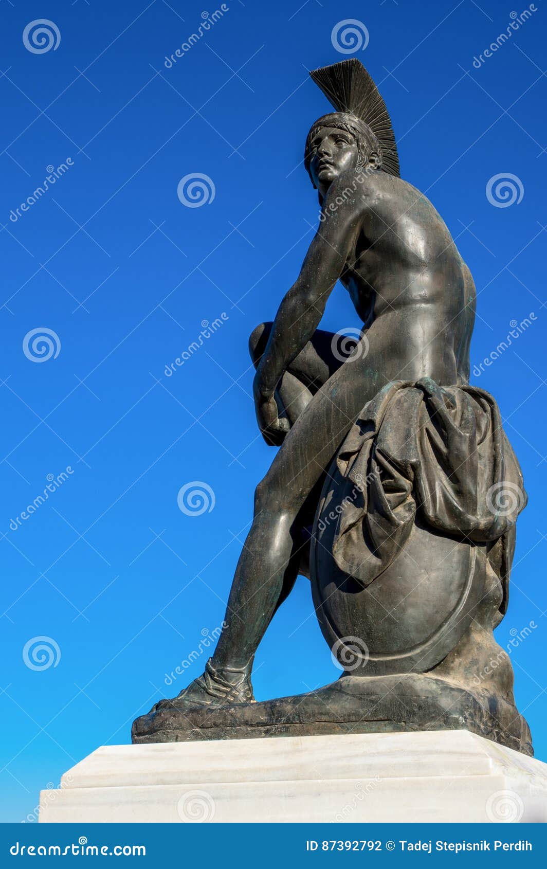 Statue of an Ancient Greek Warrior Stock Photo - Image of travel ...