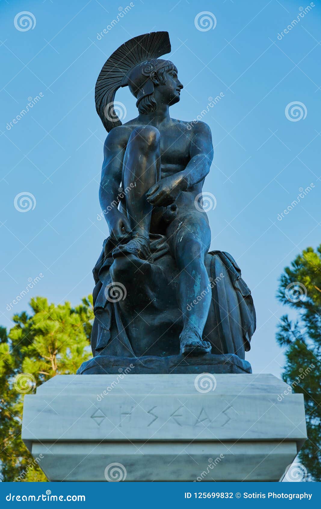 Statue of the Ancient King of Athens Greece Theseus Stock Photo - Image ...