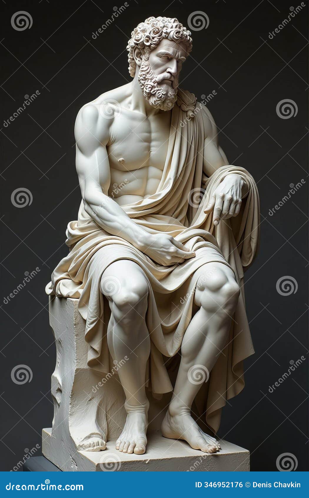 Statue of Ancient Wisdom Man, Aristotle, Philosopher, Thinker Stock ...