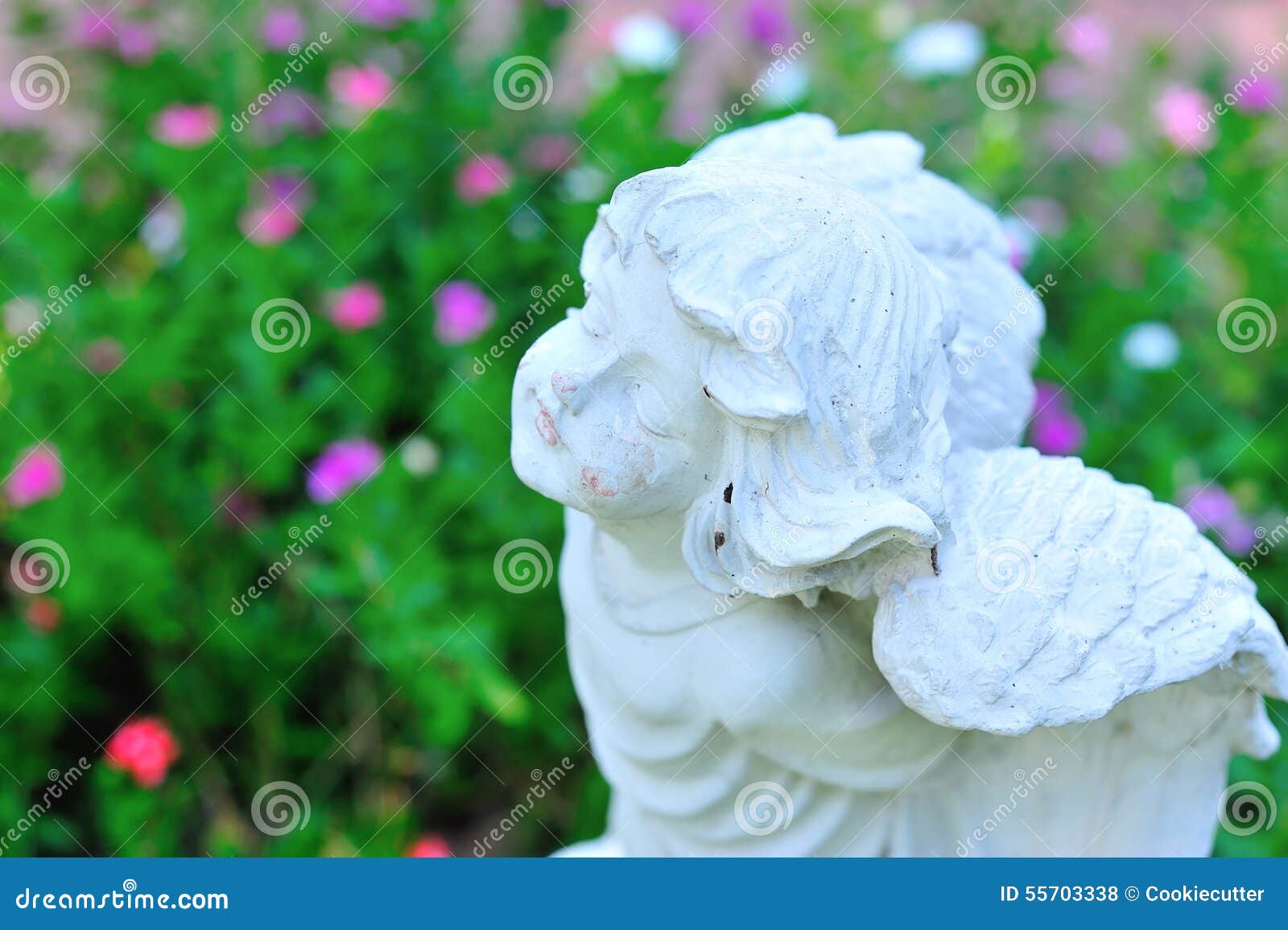 Sad Angel. Ancient Stone Statue With A Sweet Expression As Symbol Of ...