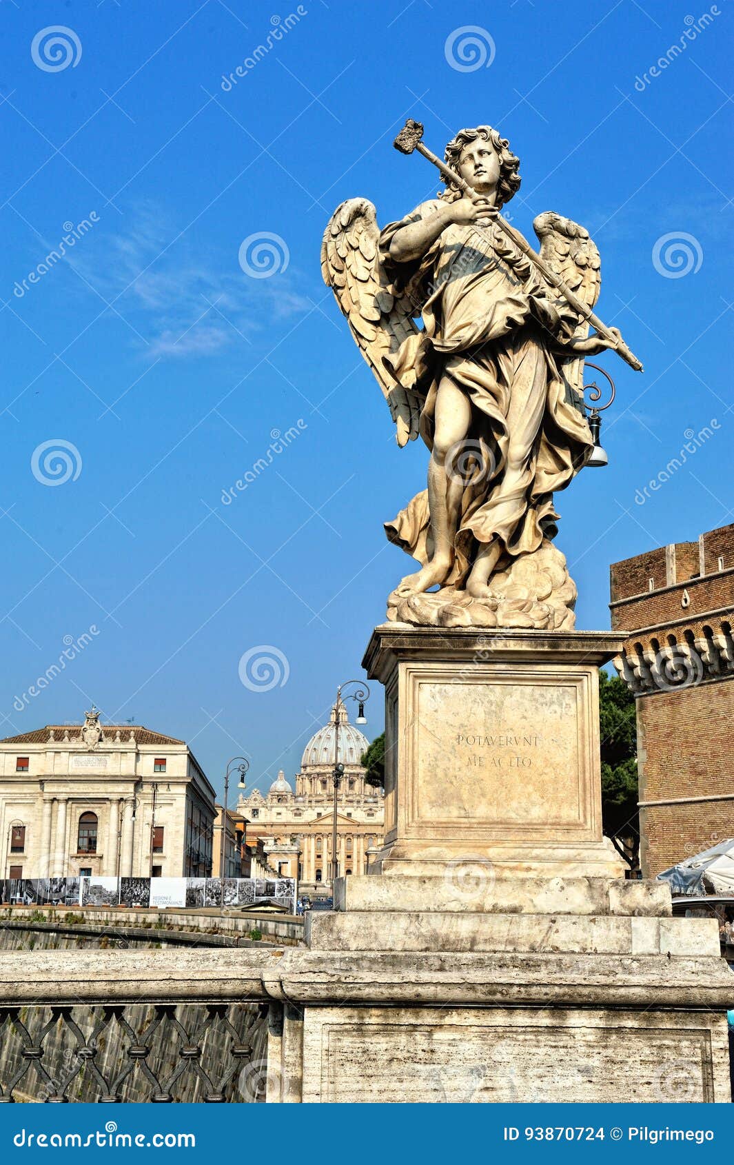 Statue of Angel at the Castel Sant`Angelo in Rome, Editorial Stock ...