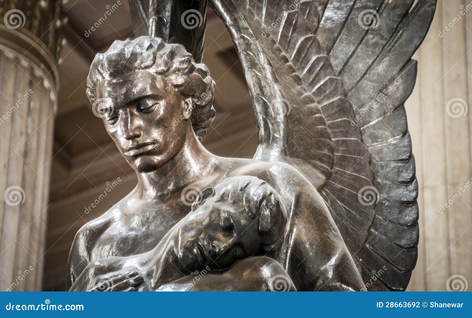 Statue of Angel Holding Body Stock Photo - Image of angelic, face: 28663692