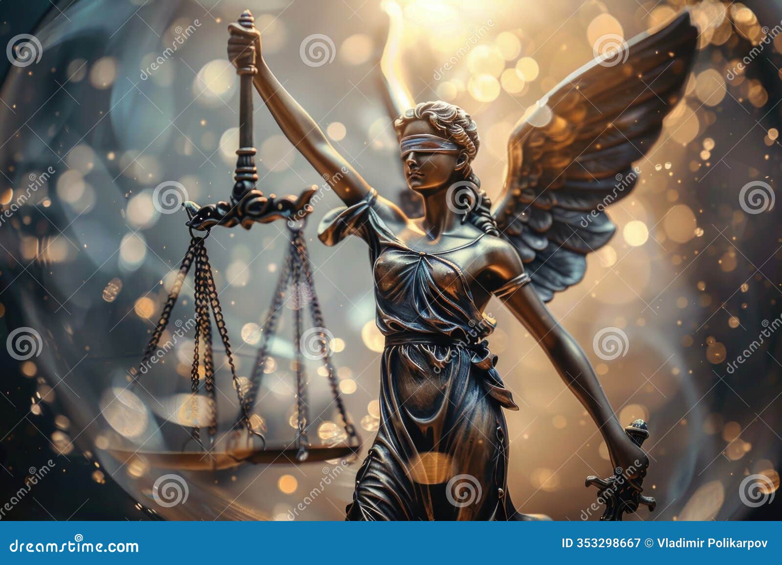 Statue of an Angel Holding a Scale of Justice, Suitable for Law and ...