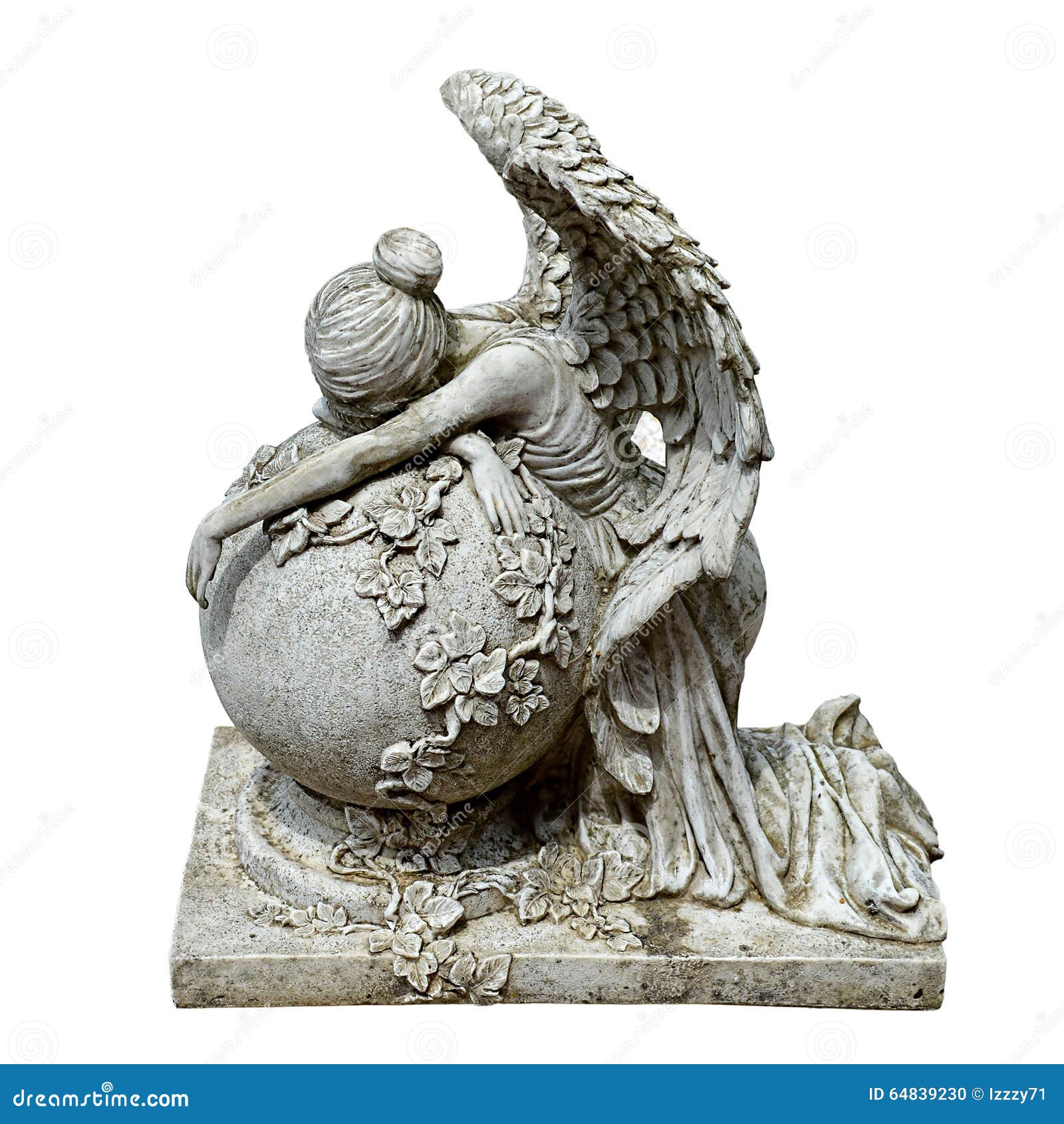Statue of an Angel Isolated on White Background Stock Photo - Image of ...