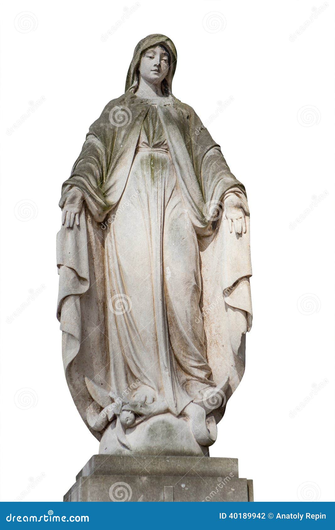 Statue of the Angel Isolated on White Stock Photo - Image of angelic ...