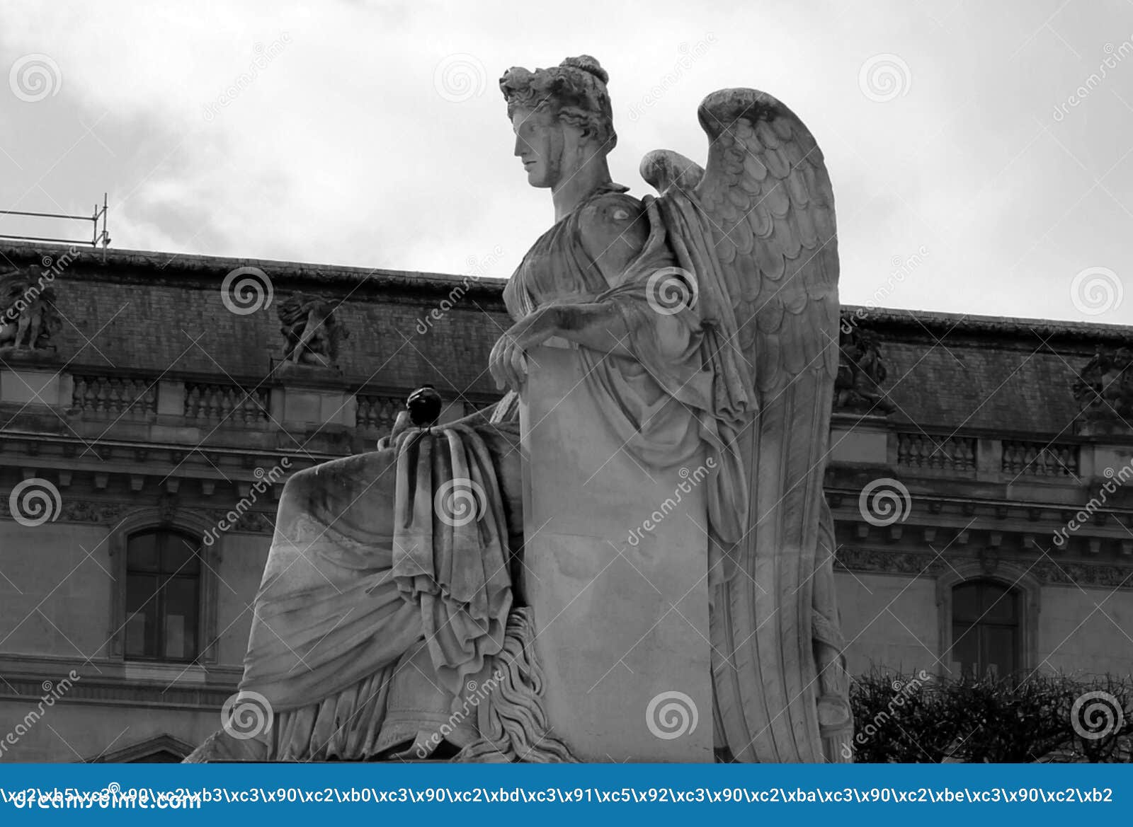 Statue Angel in Paris, at a Public Garden. Editorial Stock Photo ...