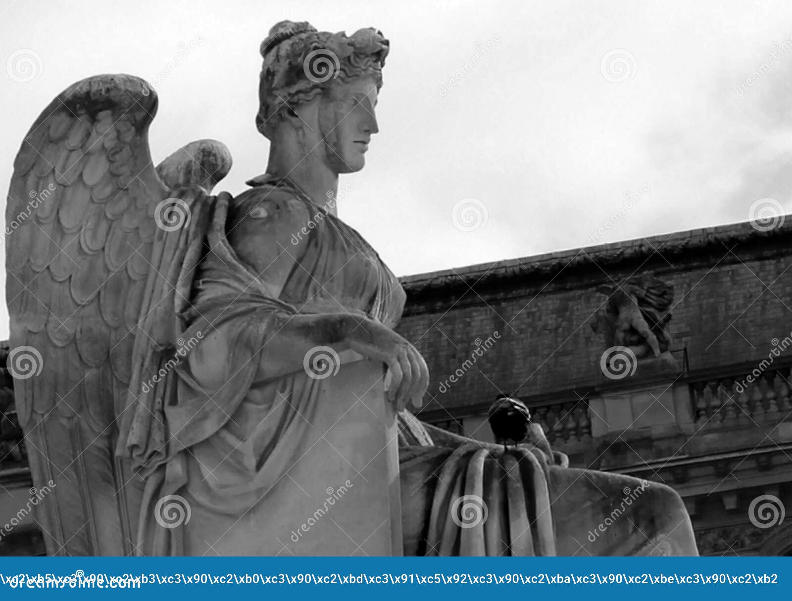 Statue Angel in Paris, at a Public Garden. Stock Photo - Image of ...