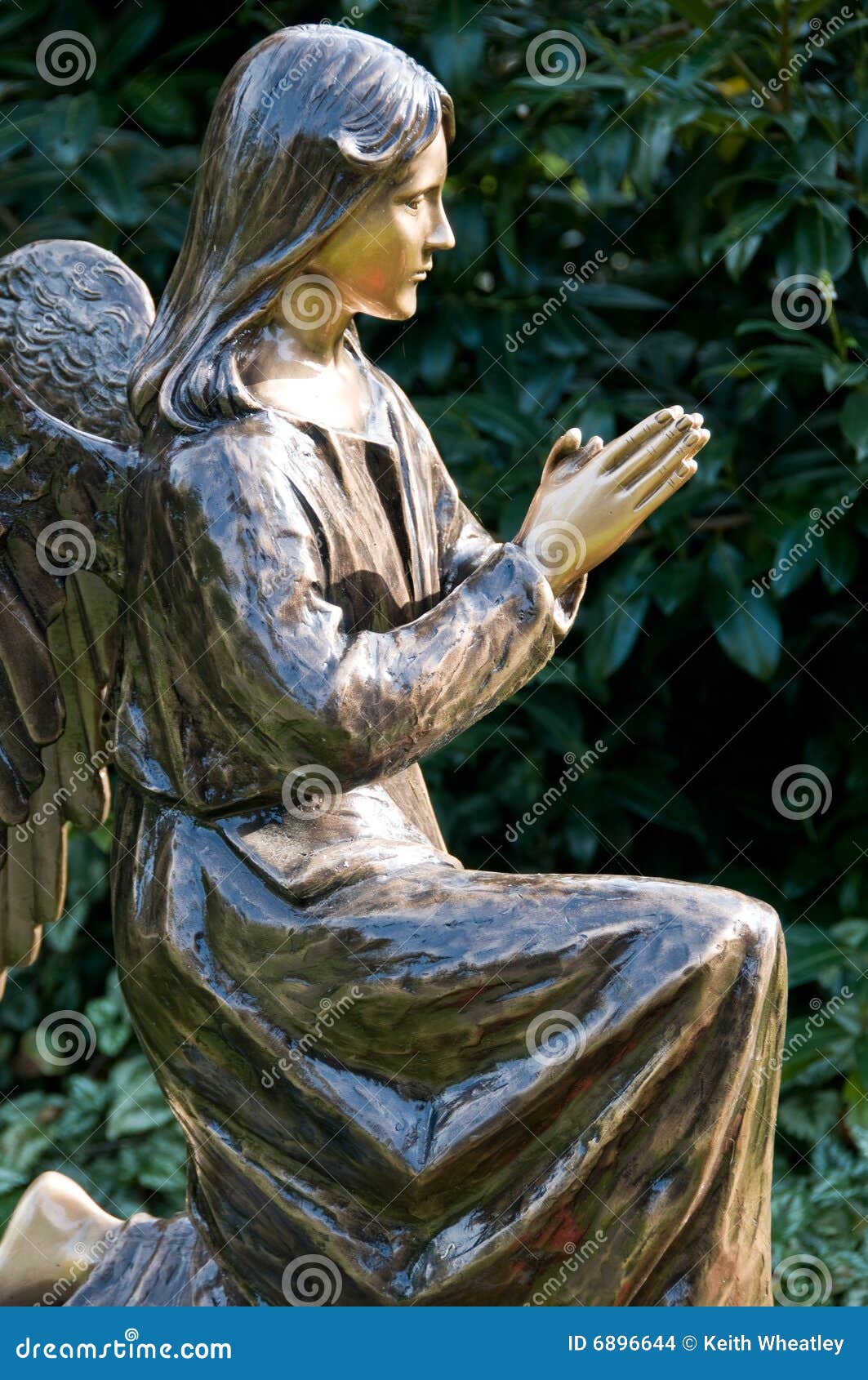Statue of angel at prayer stock photo. Image of winged - 6896644