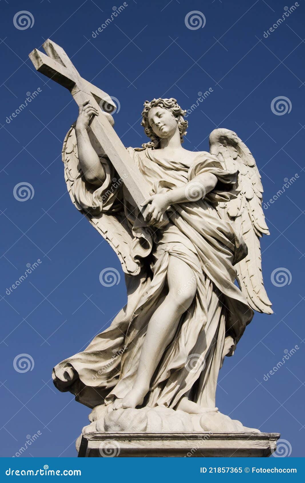 Statue of Angel on Sant Angelo Bridge in Rome Stock Image - Image of ...