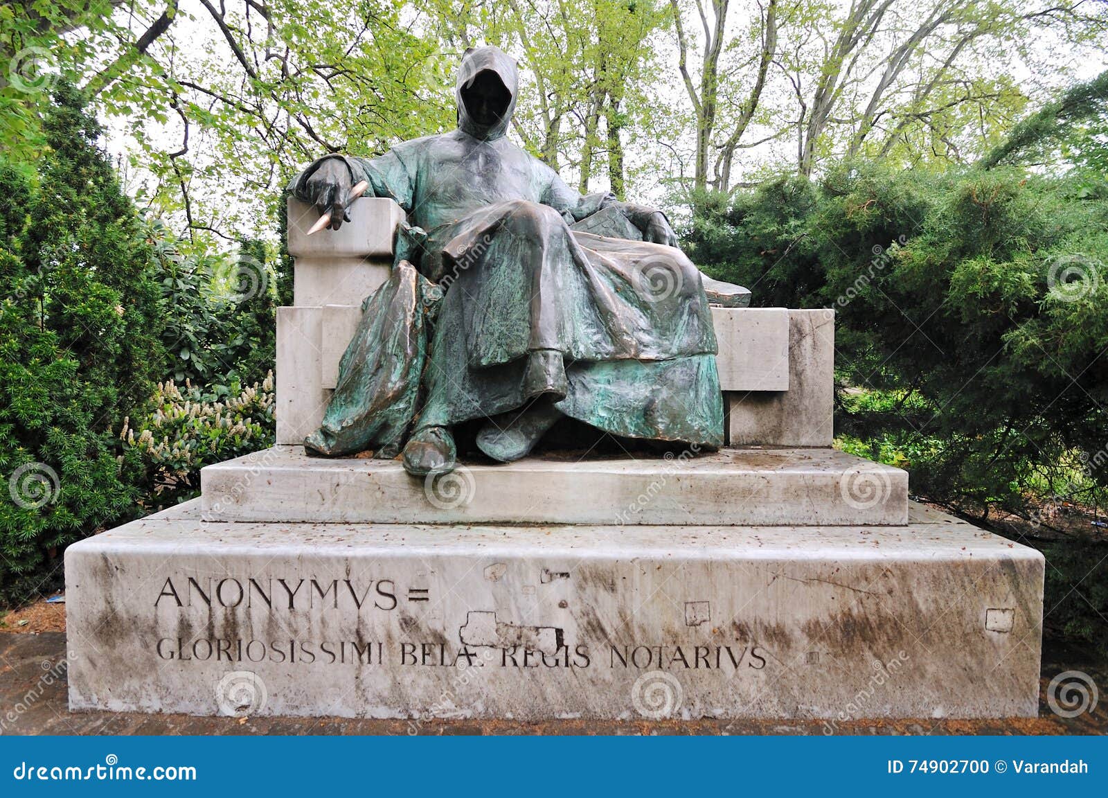 Statue of the Anonymous Author in Budapest Editorial Image - Image of ...