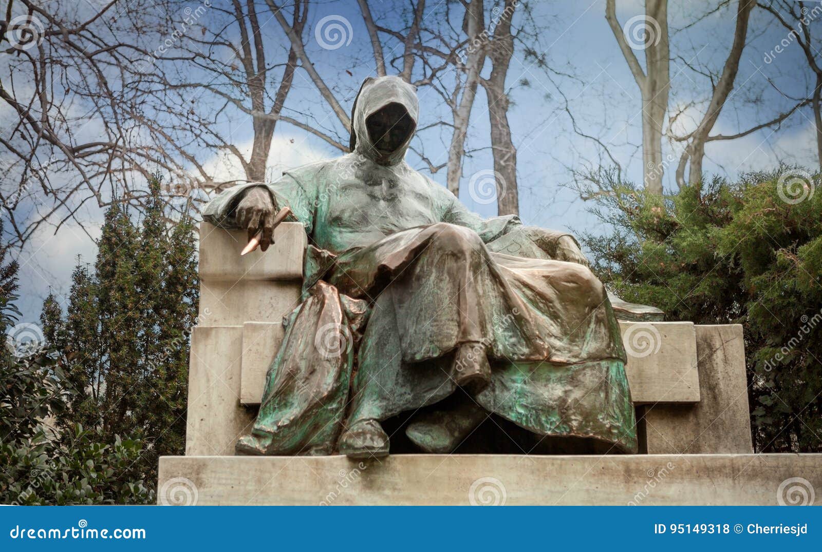 Statue of Anonymous in the City Park, Budapest Stock Photo - Image of ...