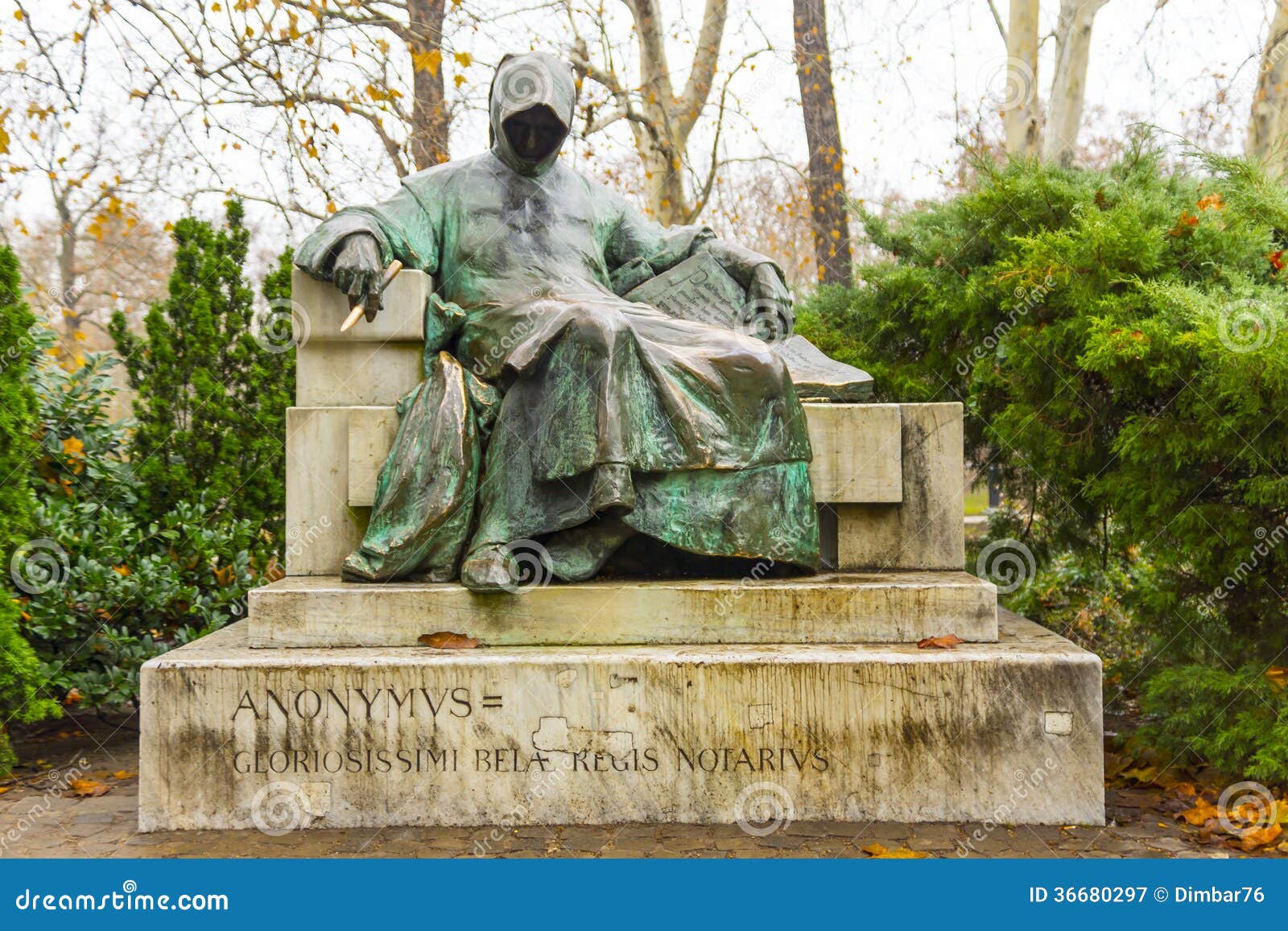 Statue of Anonymous in Hungary, Hungary Stock Image - Image of ...
