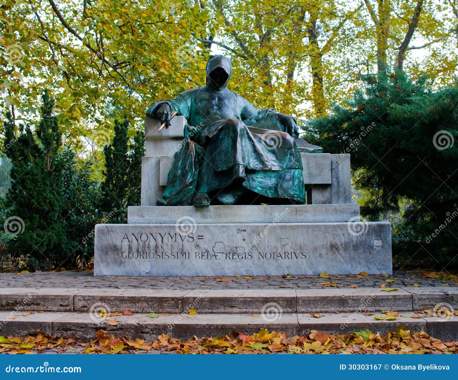 Statue of Anonymus in Budapest Stock Image - Image of budapest, history ...