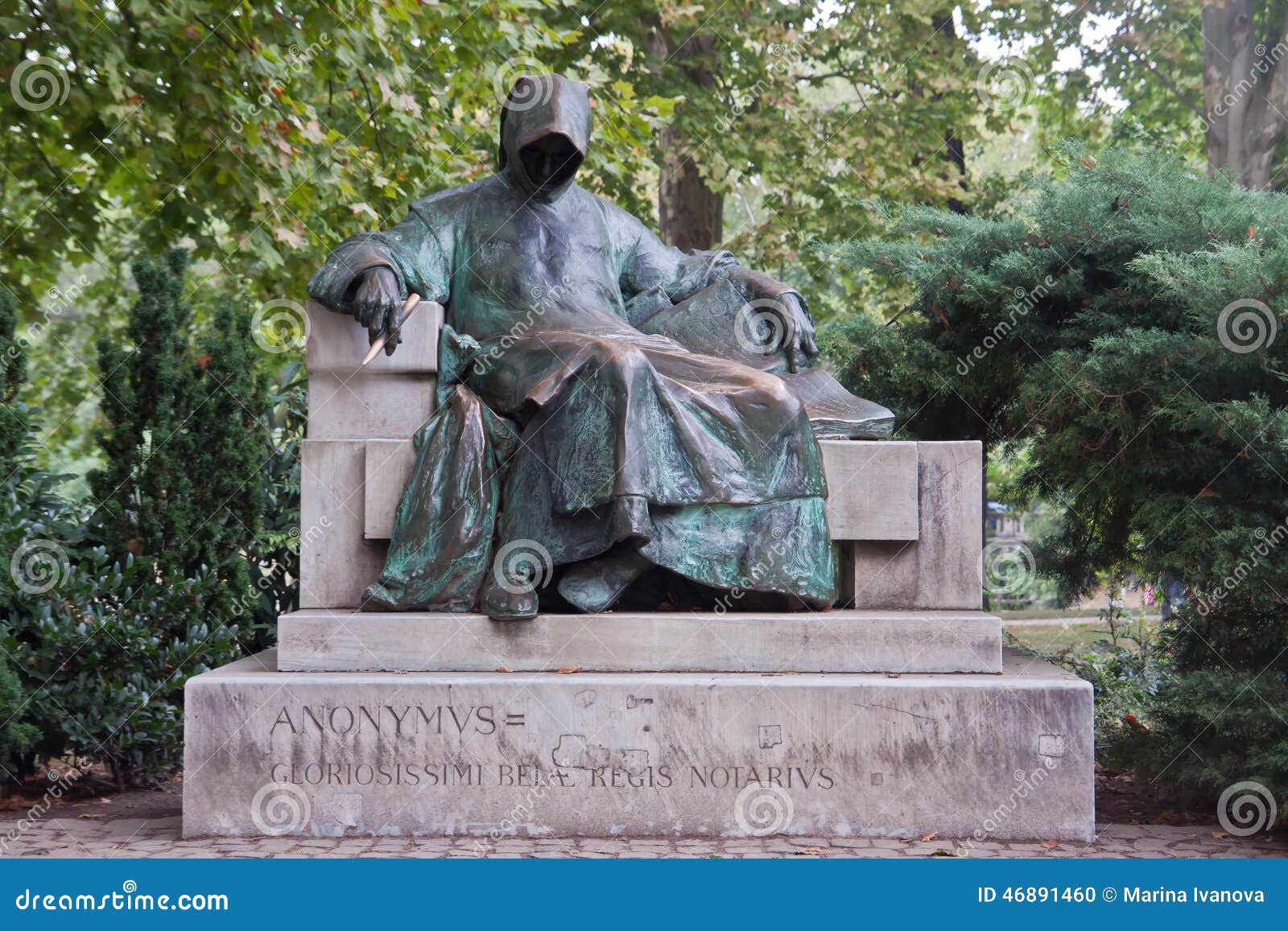 Statue of Anonymous, Vajdahunyad Castle, Budapest Stock Photo - Image ...