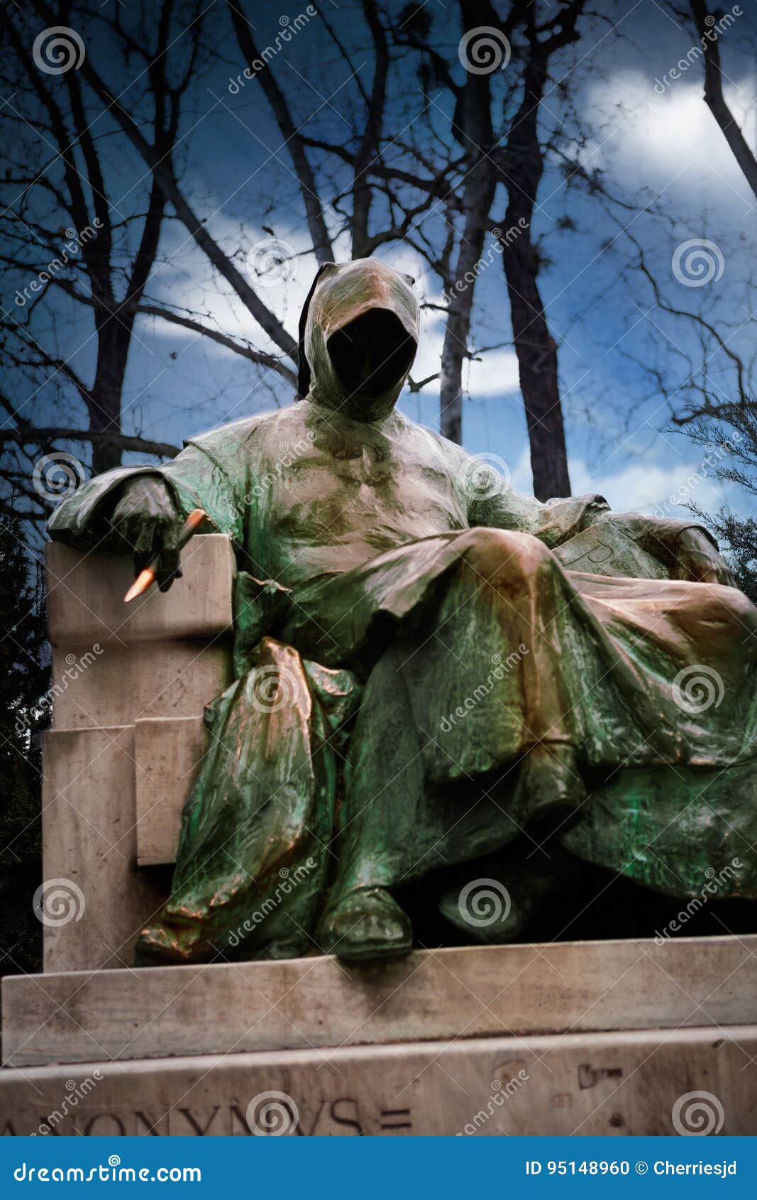 Statue of Anonymous in Vajdahunyad Castle in the City Park, Budapest ...