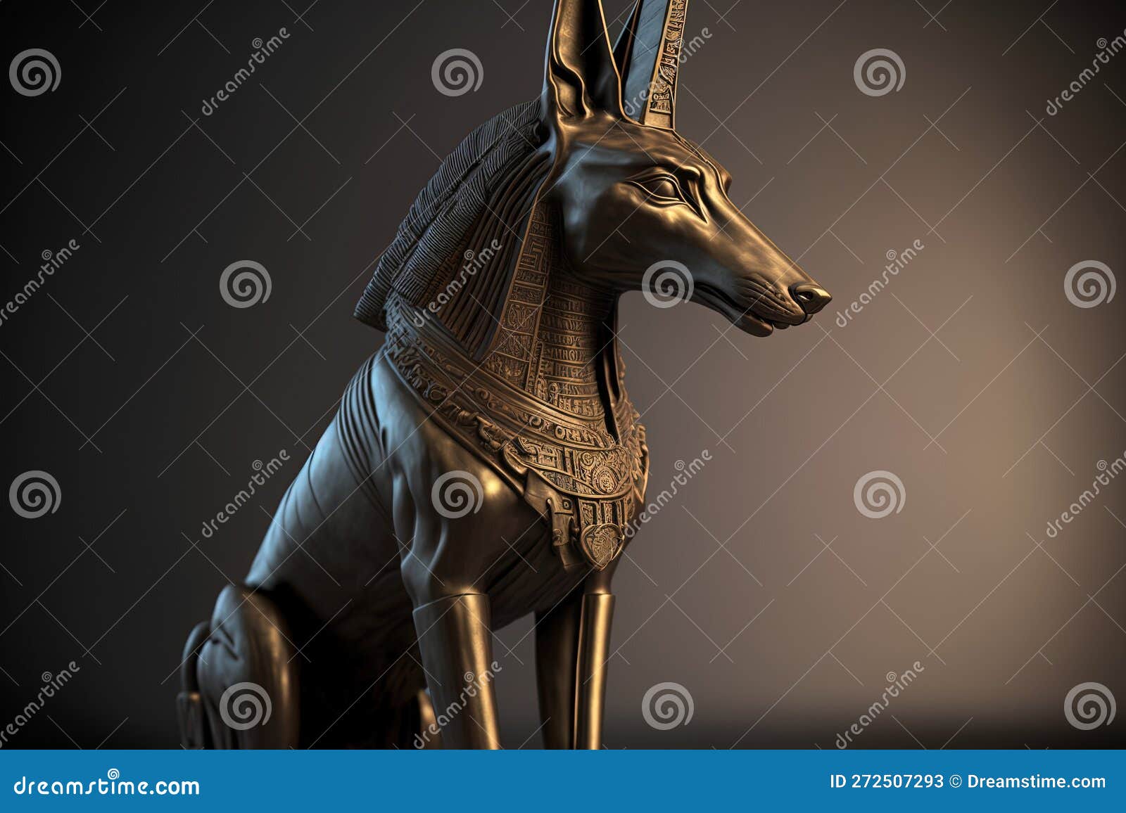 Statue of Anubis from Egypt Stock Illustration - Illustration of ...