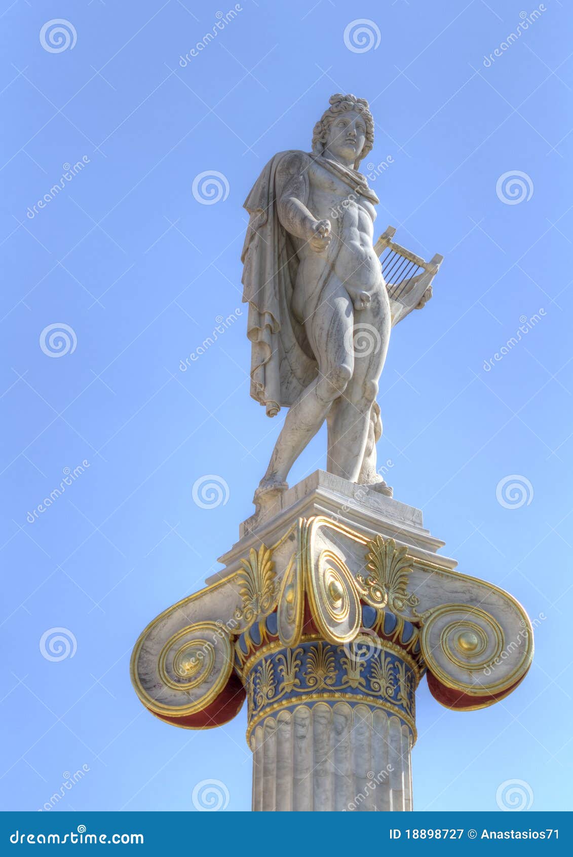 Statue of Apollo from the Academy of Athens Stock Image - Image of ...