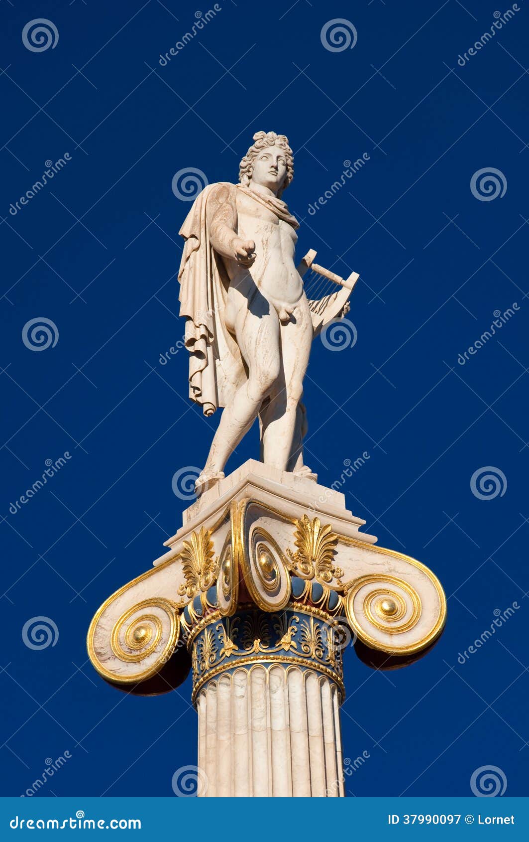 The Statue of Apollo. Athens, Greece. Stock Image - Image of pillar ...