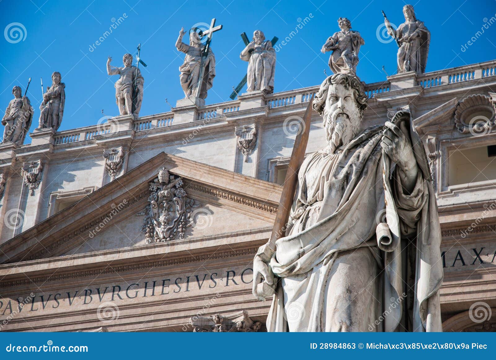 Statue Of Apostle Peter In Front Of St Peter`s Basilica, Rome, Italy ...