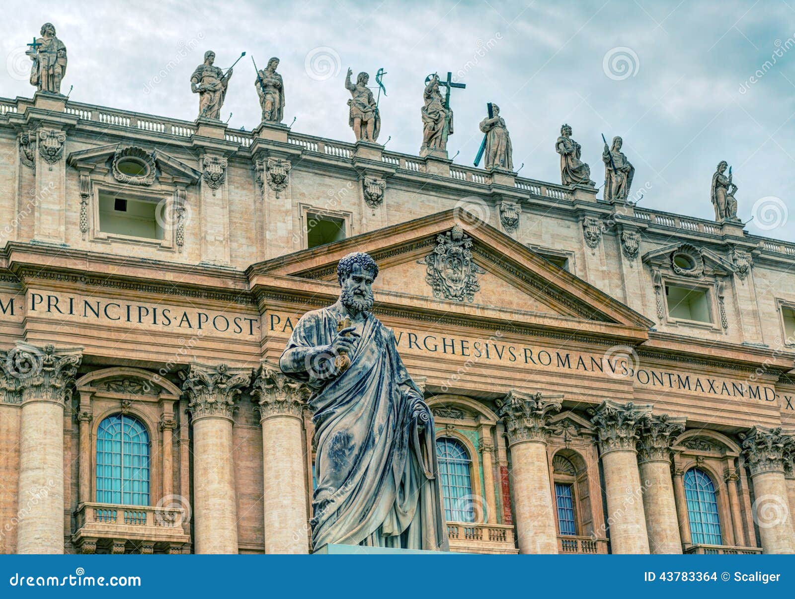 Statue of Apostle Peter in Front of the Basilica of St. Peter in ...