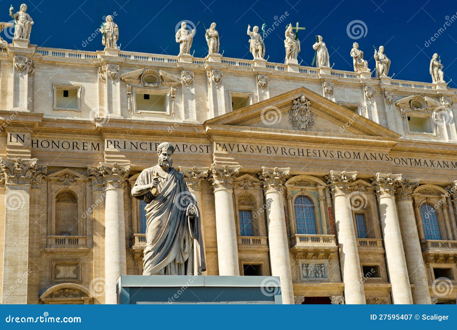 Statue Of Apostle Peter In Front Of St Peter`s Basilica, Rome, Italy ...