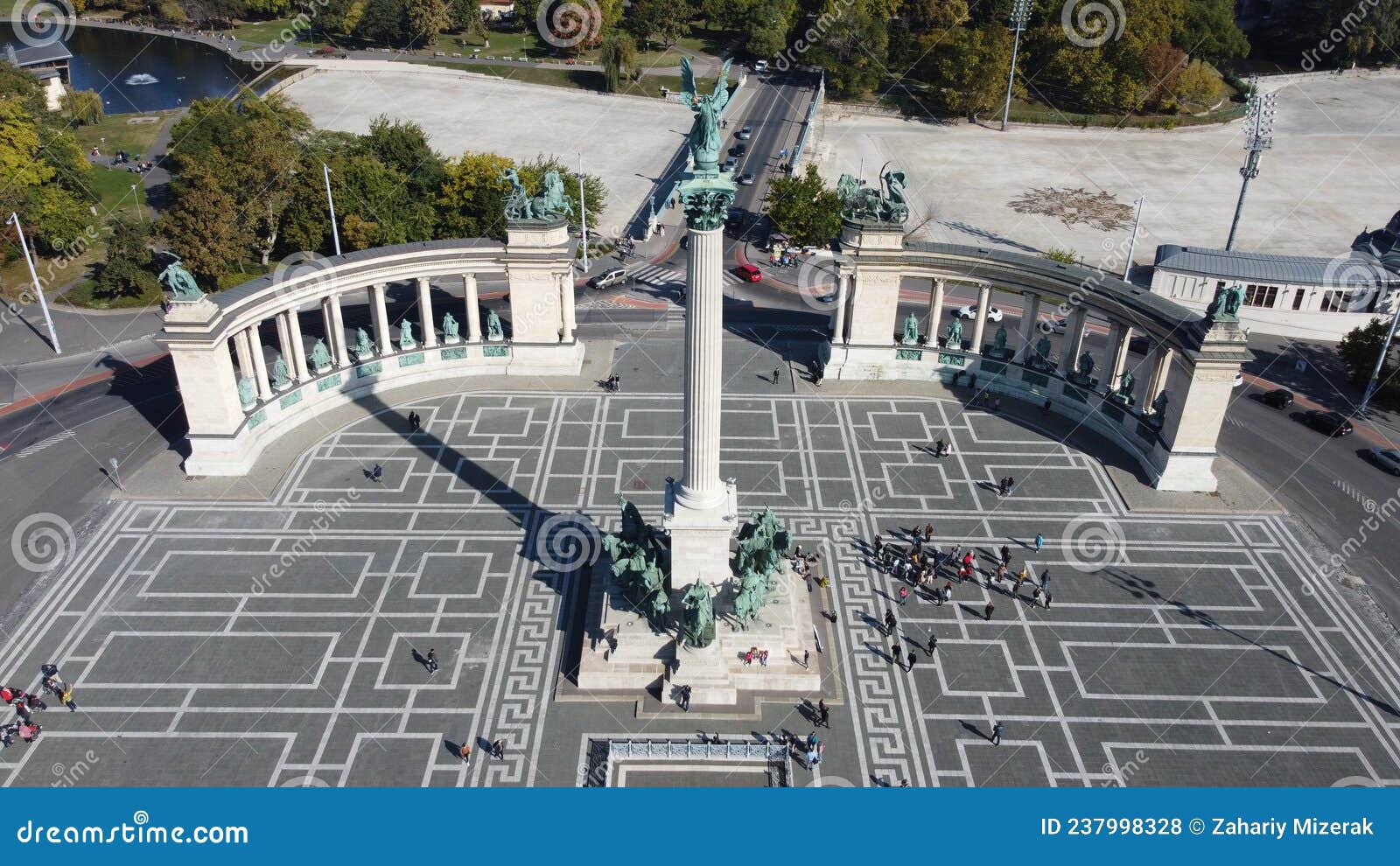 Statue of Arpad in Budapest Editorial Stock Photo - Image of drone ...