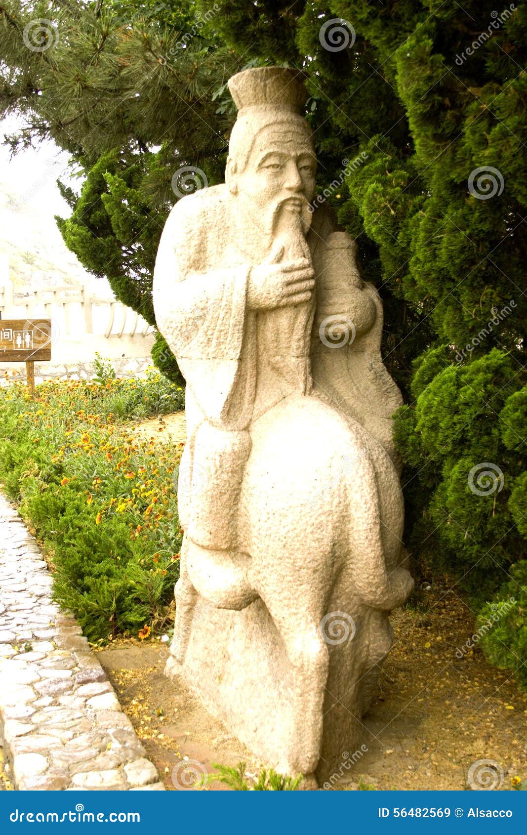 Statue of Asian scholar. stock image. Image of religion - 56482569