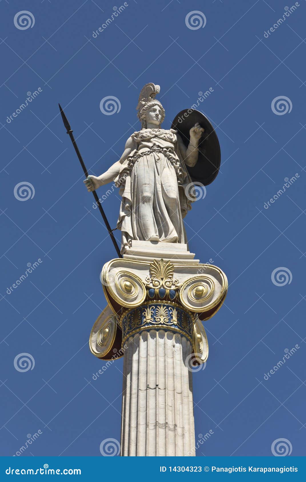 Statue of Athena at Athens stock image. Image of column - 14304323