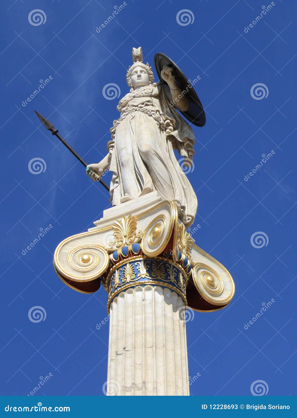 Statue of Athena in Greece stock image. Image of marble - 12228693