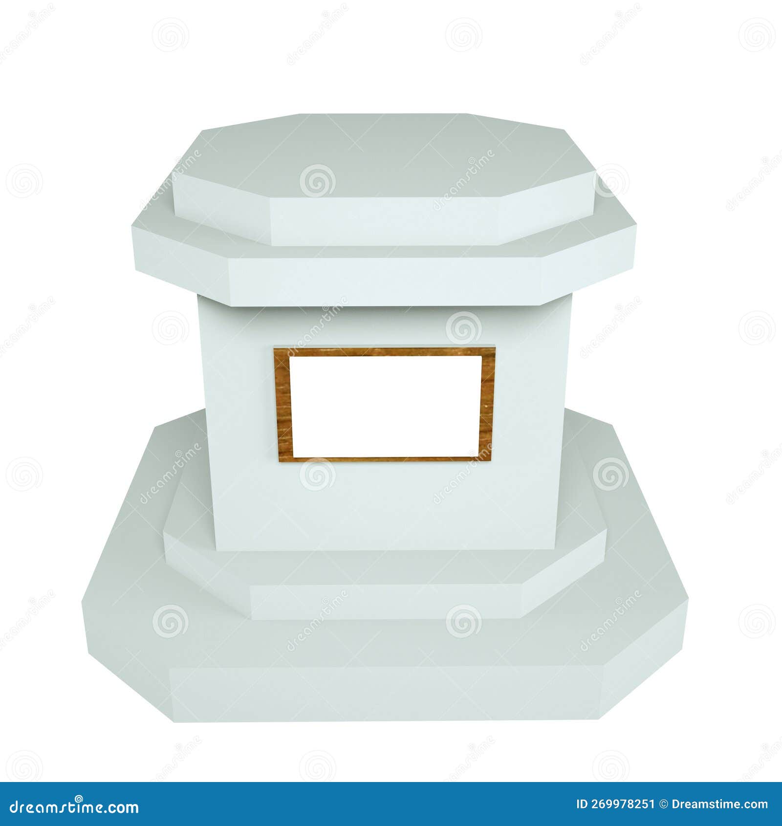 Statue Base on Isolated Background. Podium White. 3D Rendering Stock ...