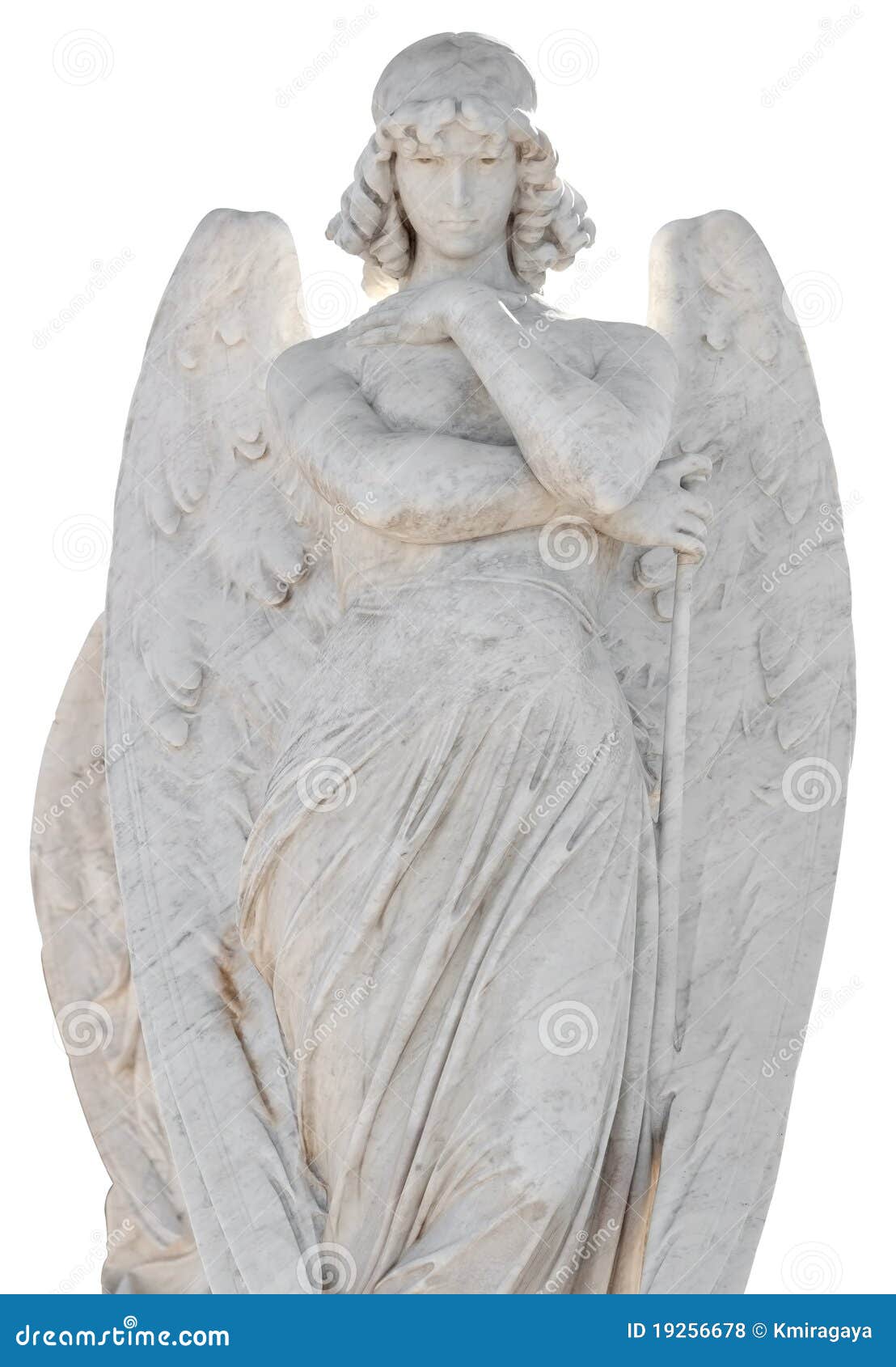 Statue Of A Beautiful Angel Isolated On Whi Stock Photo - Image of ...