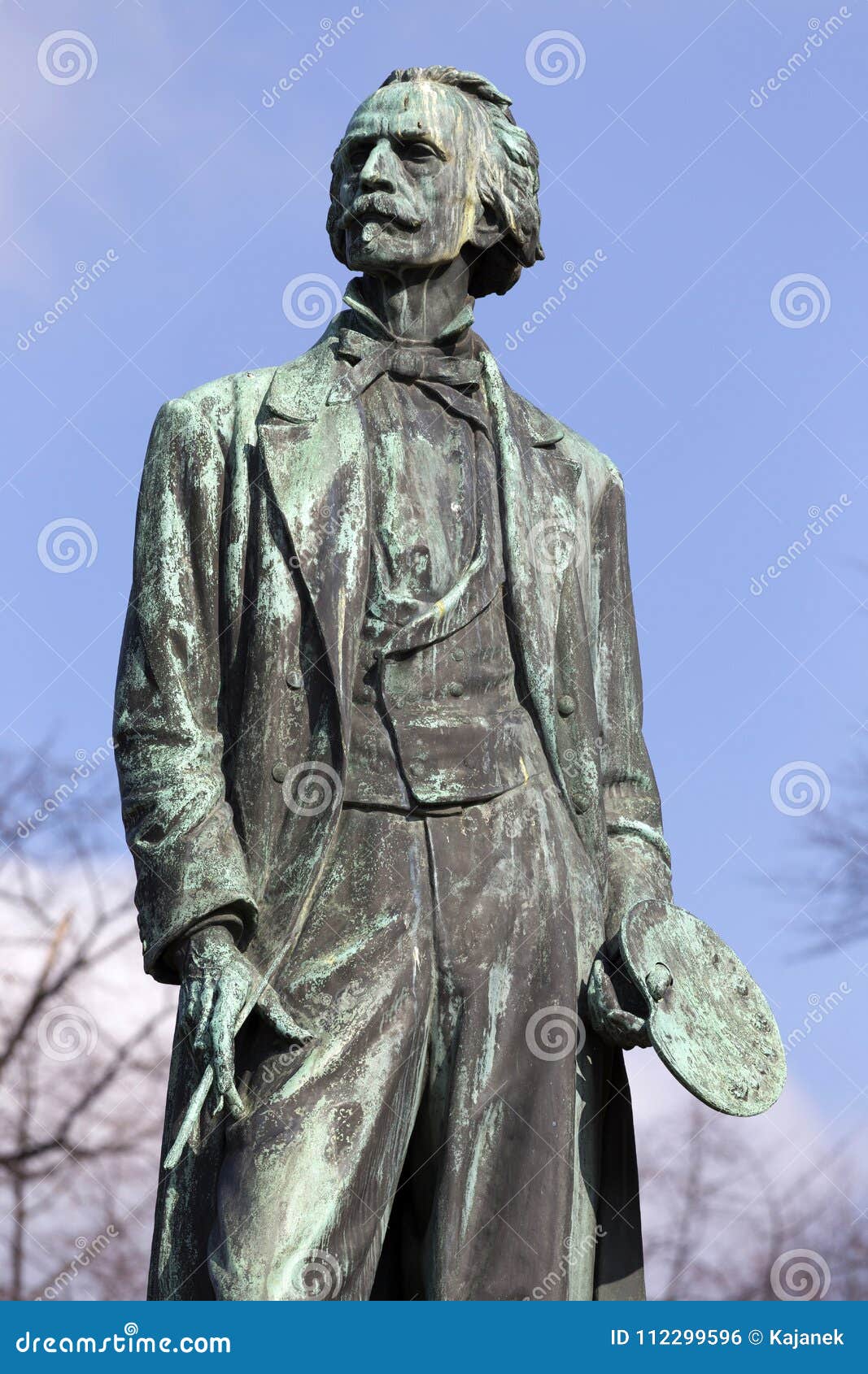 Statue of the Big Czech Painter Josef Manes, Prague, Czech Republic ...