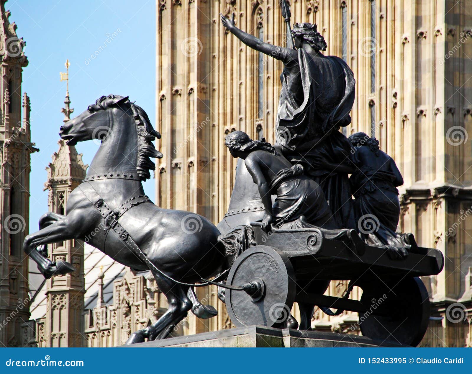 Statue of Boadicea and Her Daughters in Westminster. London, England ...