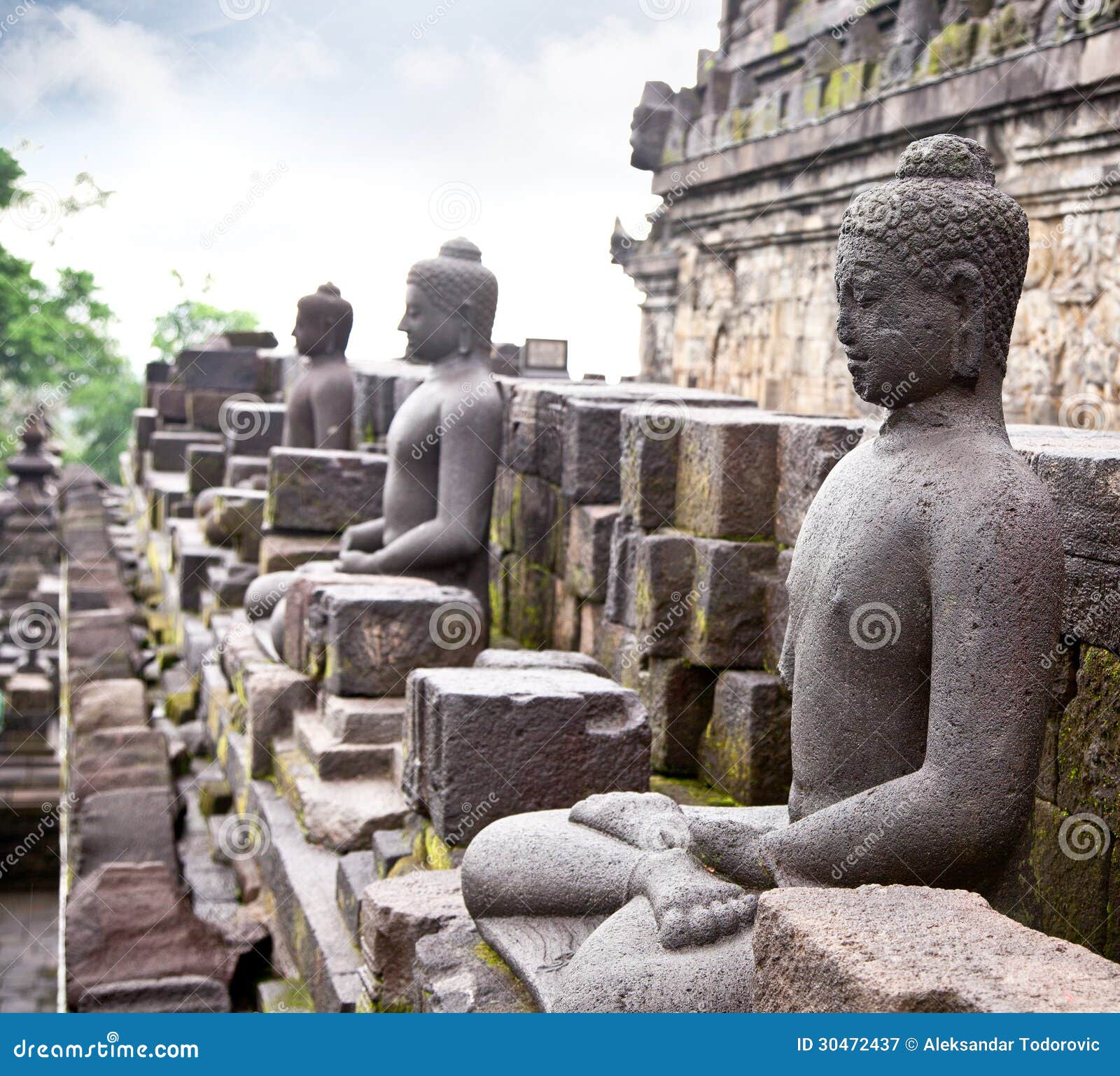 A Statue of the Buddha from Borobudur on Java , Indonesia. Stock Image ...