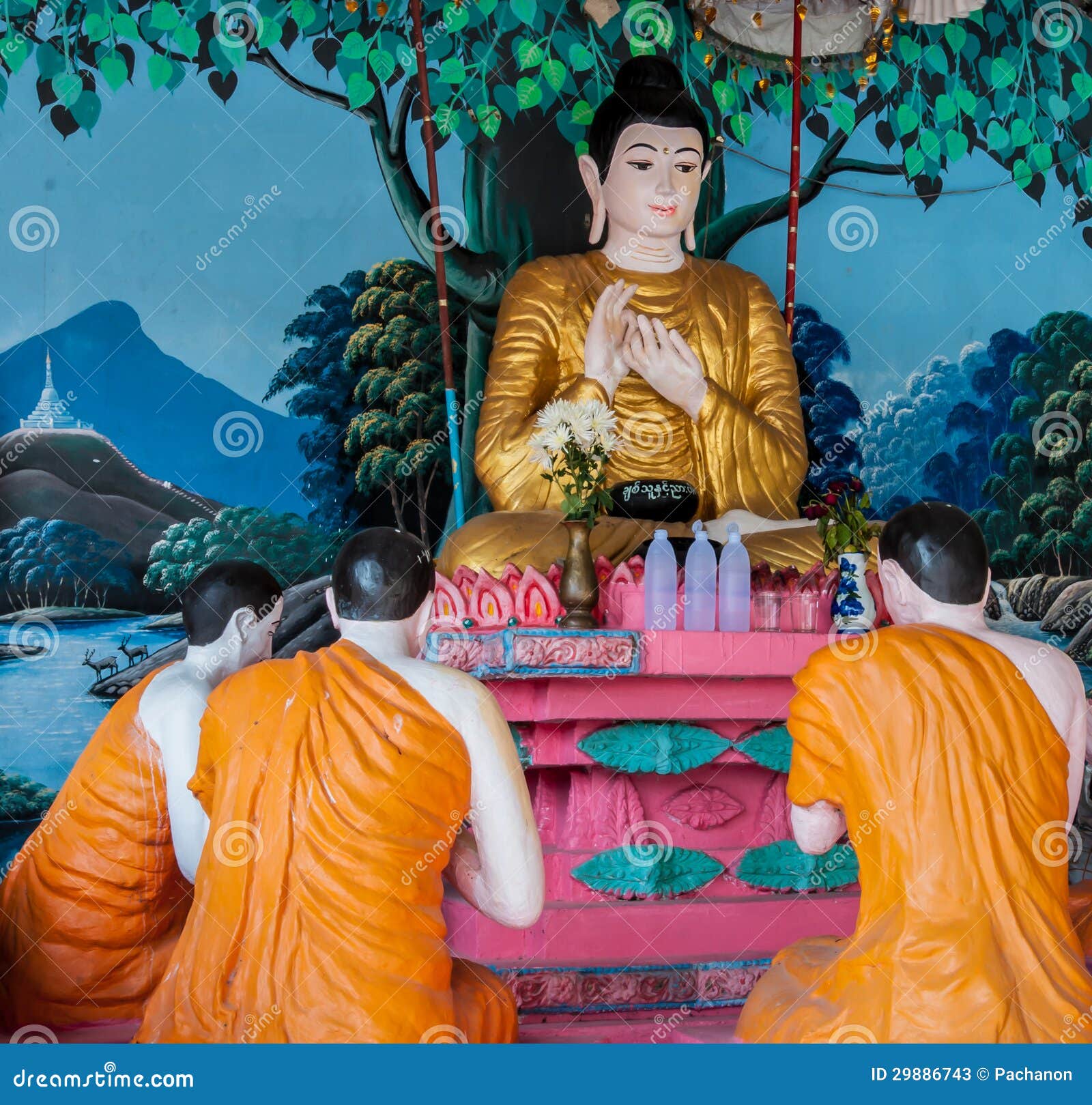 Budda and follower stock image. Image of sculpture, statue - 29886743