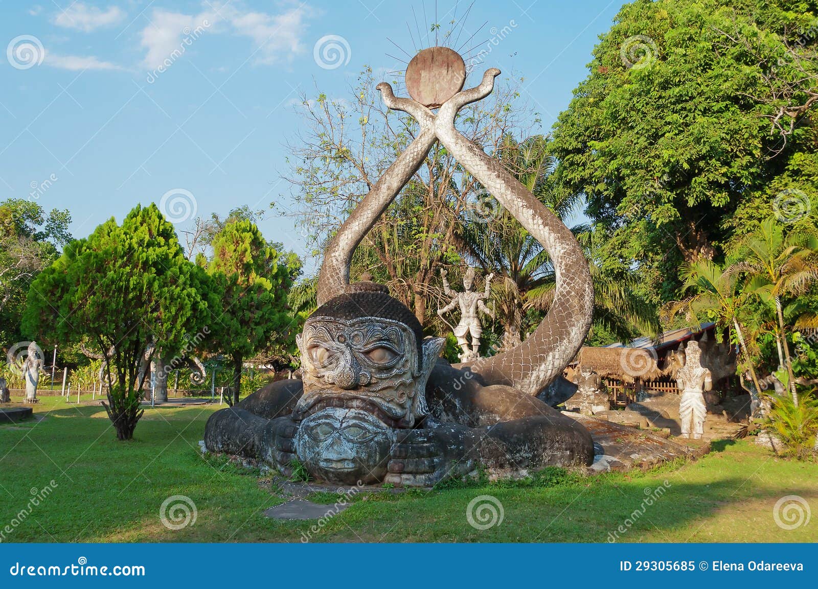 Statue in Buddha-Park. Vientiane. Laos. Stockbild - Bild von provinz ...