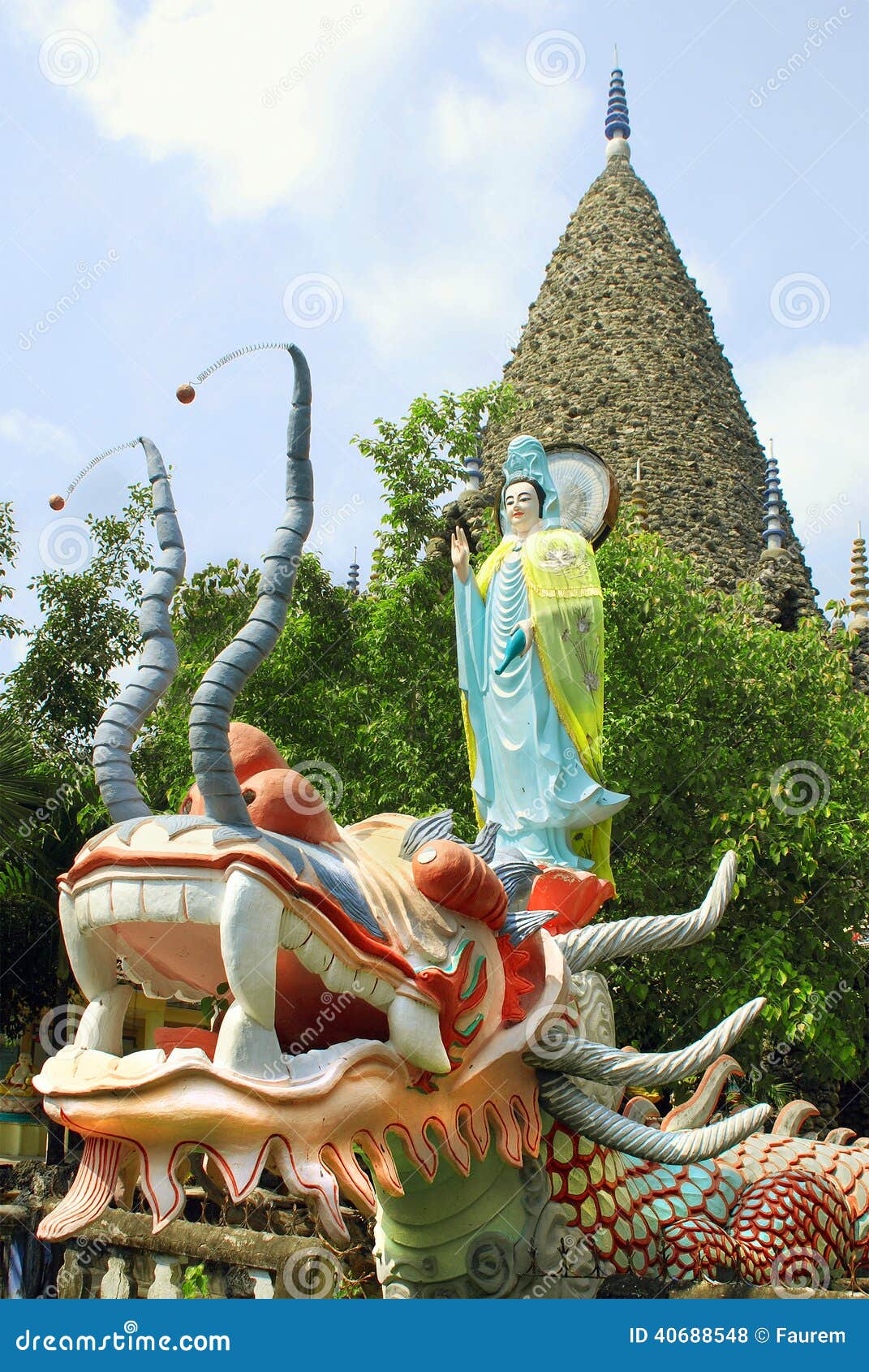 Statue of Buddha S Mother in a Buddhist Monastery Stock Photo - Image ...